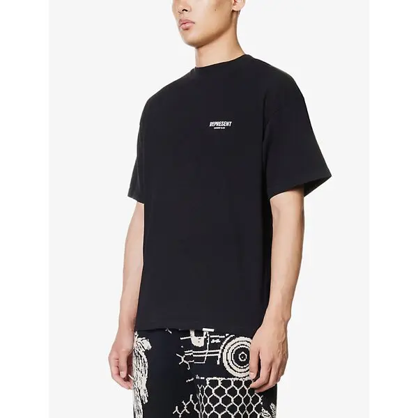 REPRESENT Owners' Club Graphic-print Relaxed-fit Cotton-jersey T-shirt - Black