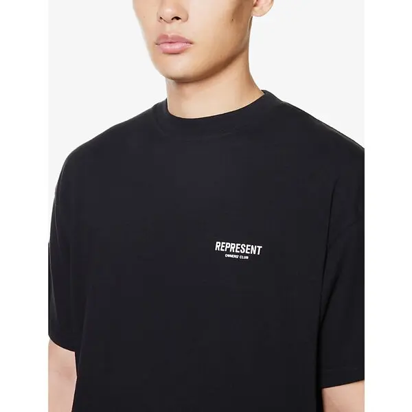 REPRESENT Owners' Club Graphic-print Relaxed-fit Cotton-jersey T-shirt - Black