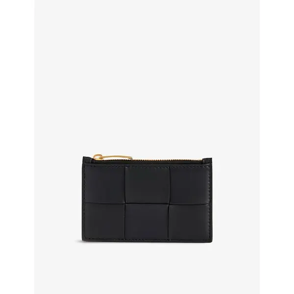 Bottega Veneta Cassette Card Holder - Black-gold