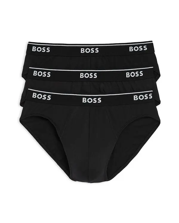 BOSS Classic Cotton Briefs, Pack Of 3 - Black