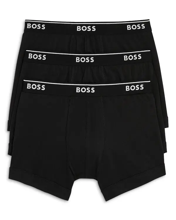 BOSS Classic Cotton Boxer Briefs, Pack Of 3 - Black