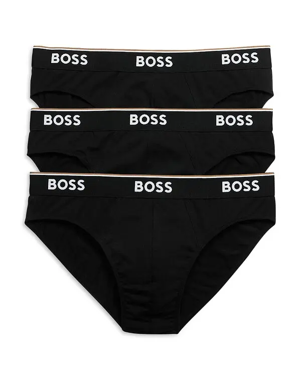 BOSS Power Cotton Blend Briefs, Pack Of 3 - Black