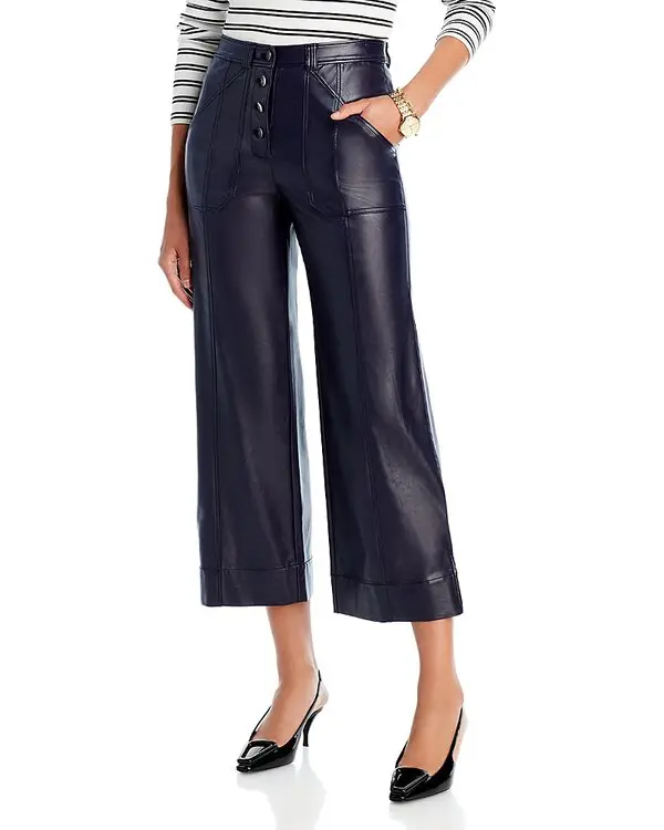 Cinq À Sept Benji Faux Leather Cropped Pants