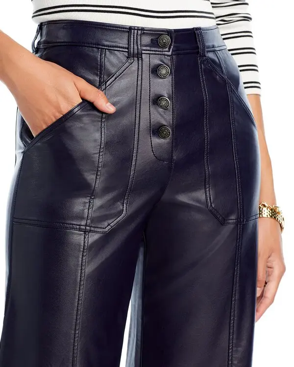 Cinq À Sept Benji Faux Leather Cropped Pants