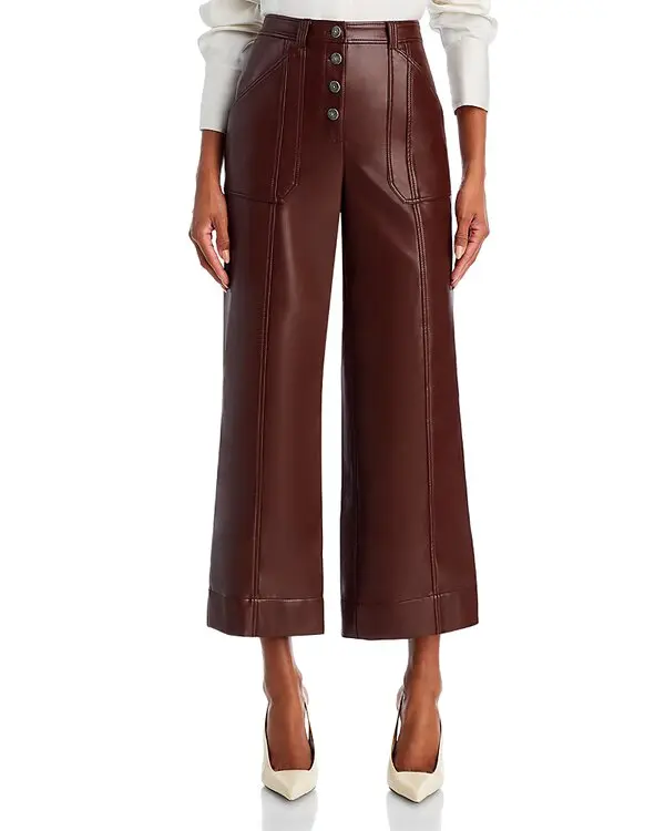 Cinq À Sept Benji Faux Leather Cropped Pants