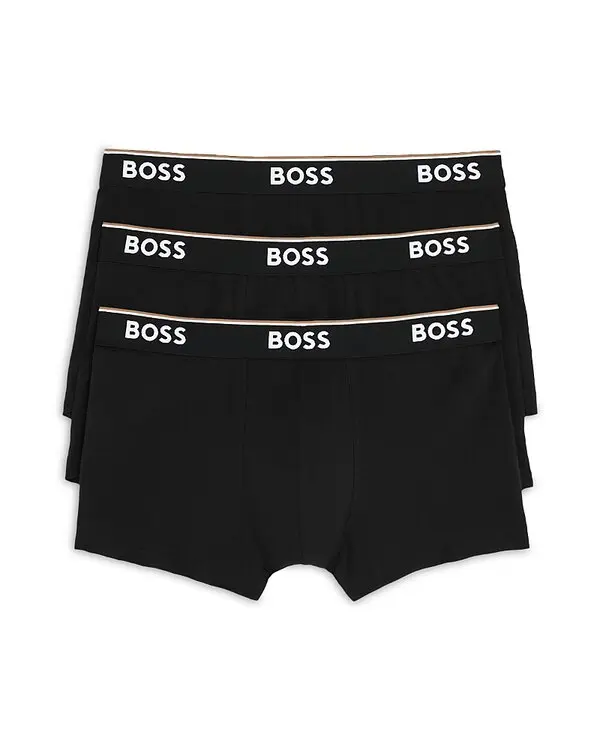 BOSS Power Cotton Blend Trunks, Pack Of 3 - Black
