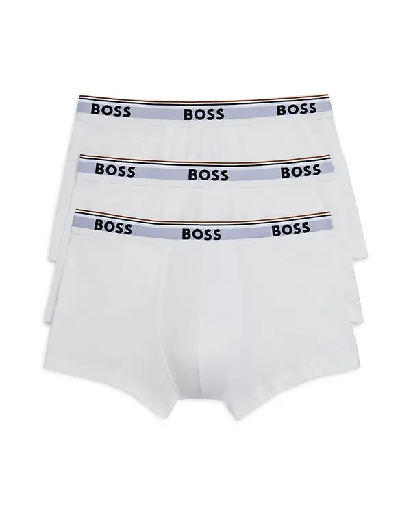 BOSS Power Cotton Blend Trunks, Pack Of 3 - White