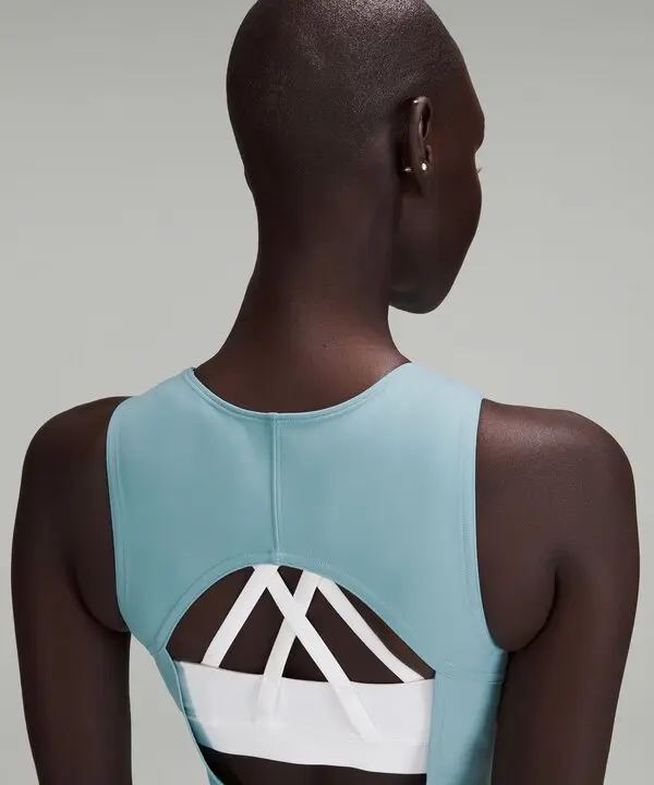 Lululemon Everlux Short-Lined Tennis Tank Top Dress 6 - Tidal Teal |  Editorialist