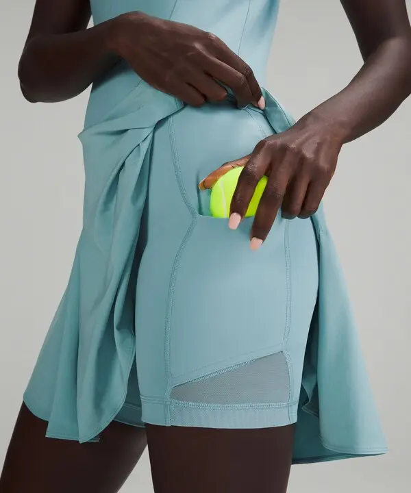 Lululemon Everlux Short-Lined Tennis Tank Top Dress 6 - Tidal Teal |  Editorialist
