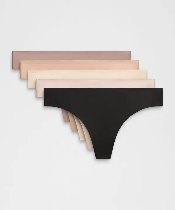 Lululemon Invisiwear Mid-rise Thong Underwear - Black