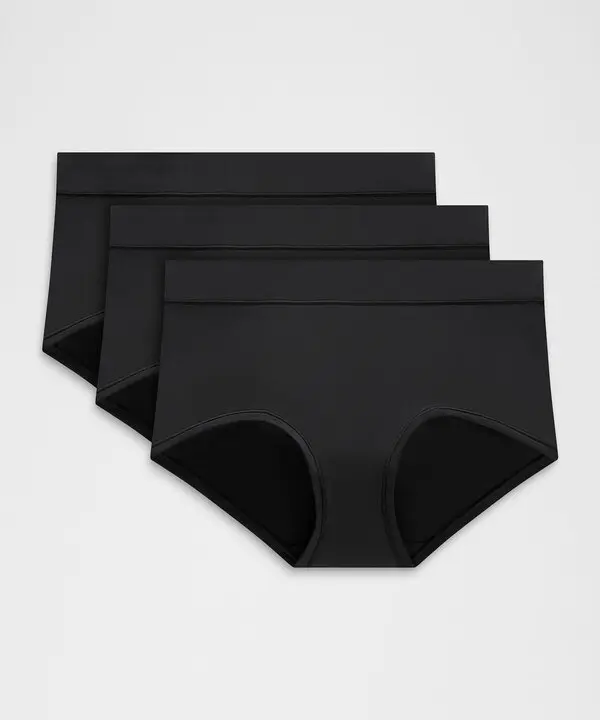 Lululemon Underease Mid-rise Boyshort Underwear 3 Pack - Black