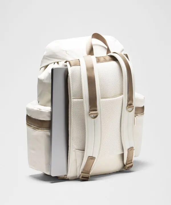 Lululemon Wunderlust 25l Backpack - Light Ivory/wacky Khaki/gold