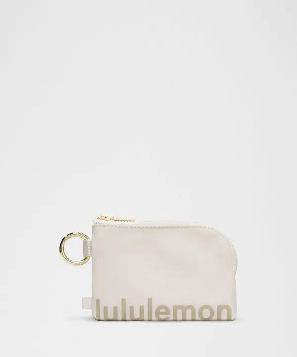 Lululemon Clippable Card Pouch - Light Ivory/wacky Khaki/gold