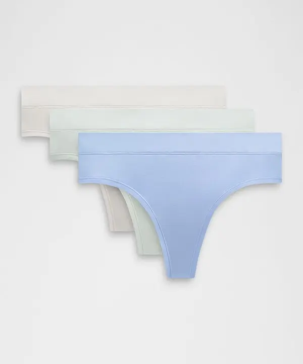 Lululemon Underease High-rise Thong Underwear - Dove Grey/pelican/sinatra Blue