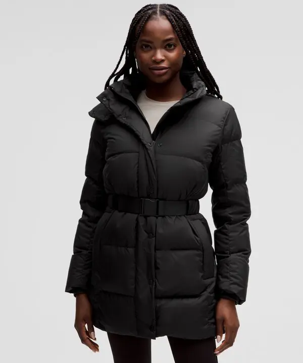 Lululemon Wunder Puff Belted Waist 600-Down-Fill Jacket - Black