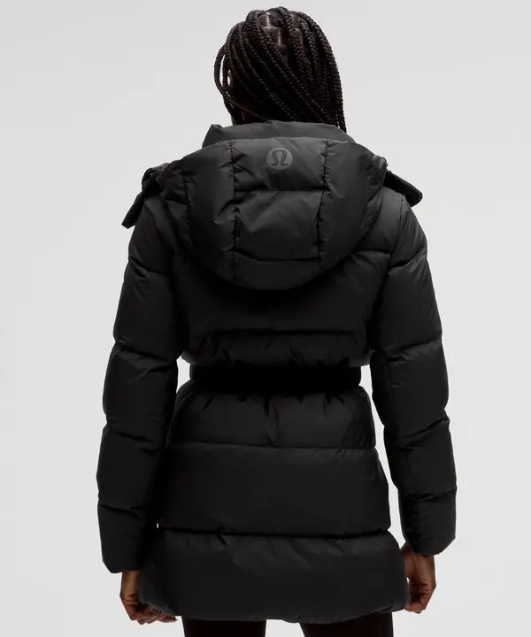 Lululemon Wunder Puff Belted Waist 600-Down-Fill Jacket - Black