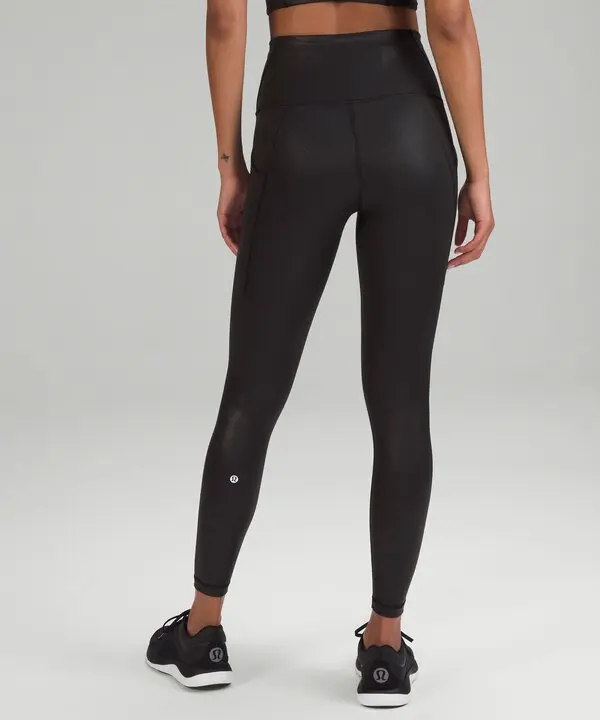 Lululemon Wunder Train High-rise Tight With Pockets 25 - Radiate Foil Print Black