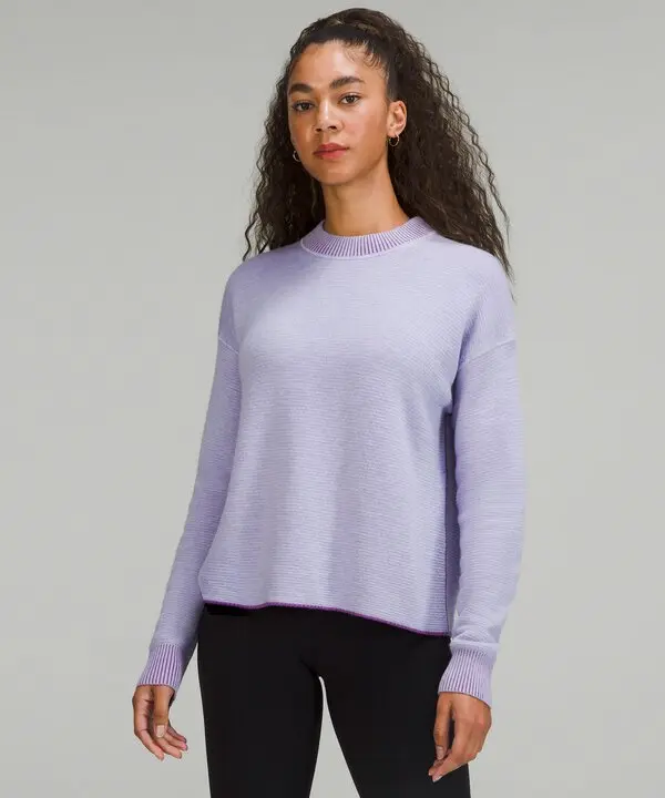 Lululemon Reversible Double-Knit Crew Neck Sweater Faint