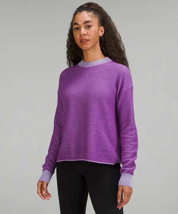 Lululemon Reversible Double-Knit Crew Neck Sweater Faint