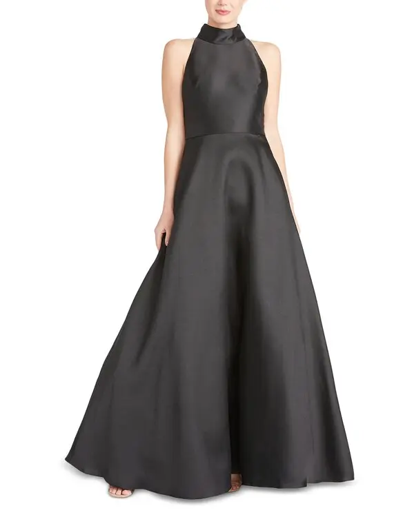 Monique Lhuillier High Neck Gown In Black - 30% Off | Editorialist