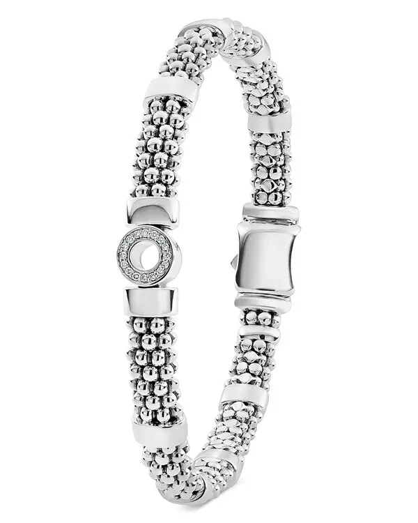 Lagos Sterling Caviar Spark Diamond Circle Bracelet