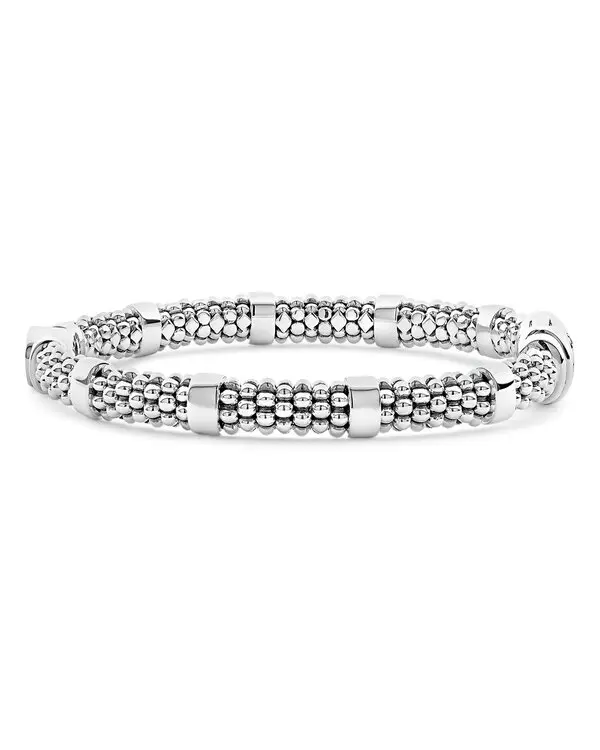 Lagos Sterling Caviar Spark Diamond Circle Bracelet