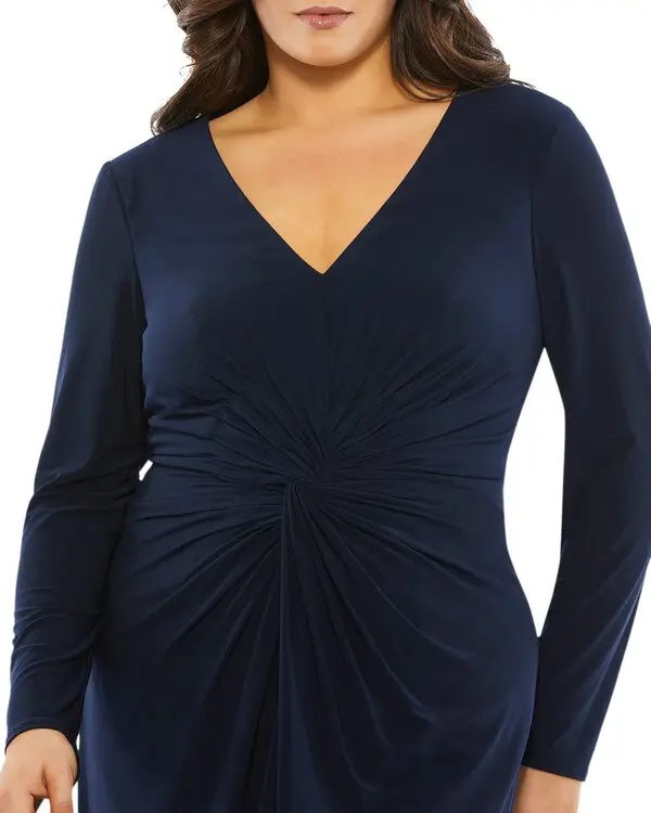 Mac Duggal Plus Twist Front Jersey Gown
