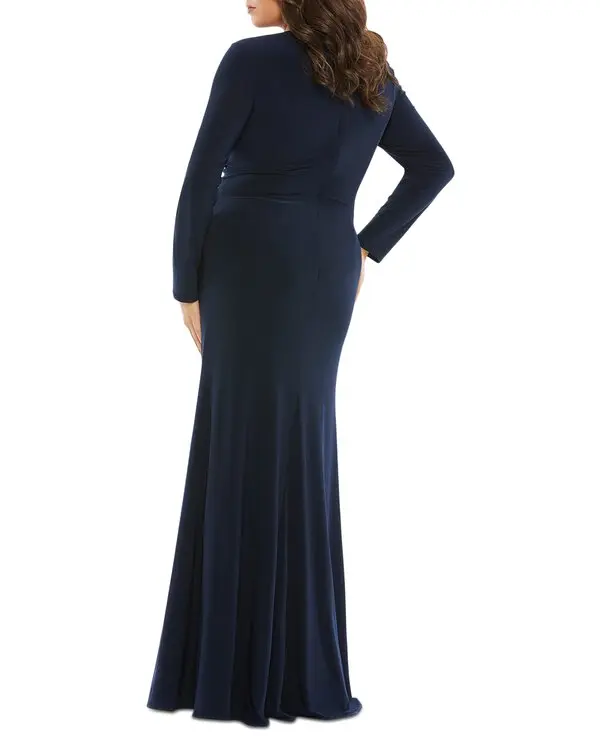 Mac Duggal Plus Twist Front Jersey Gown