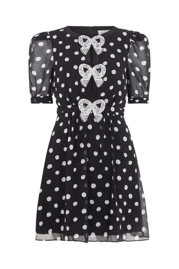 Saloni Jamie Polka Dot Mini Dress