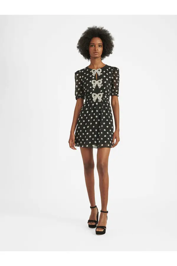 Saloni Jamie Polka Dot Mini Dress