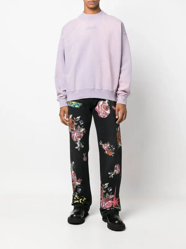 Off-White Embroidered Logo Cotton Sweatshirt