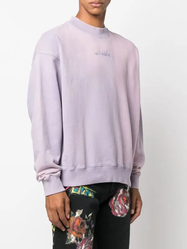 Off-White Embroidered Logo Cotton Sweatshirt