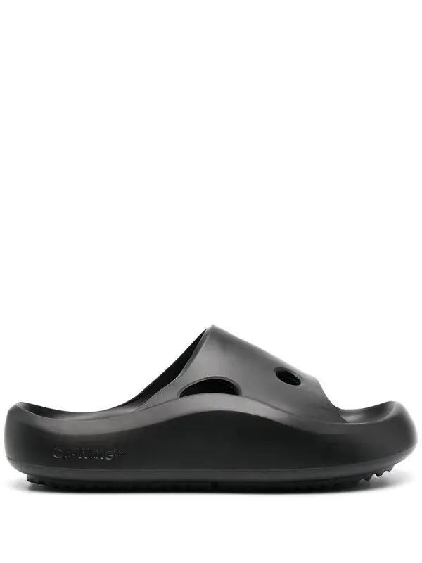 Off-White Meteor Rubber Pool Slides - Black