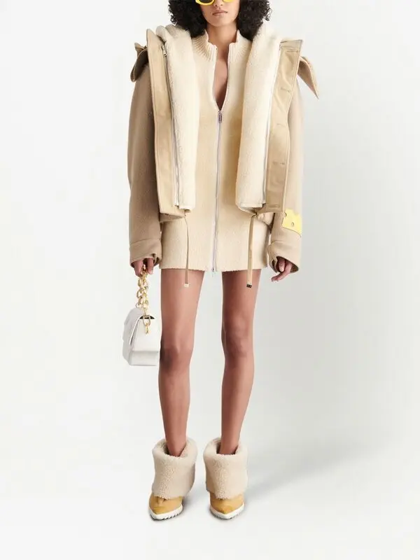 Off-White Hooded Parka Coat - Neutrals