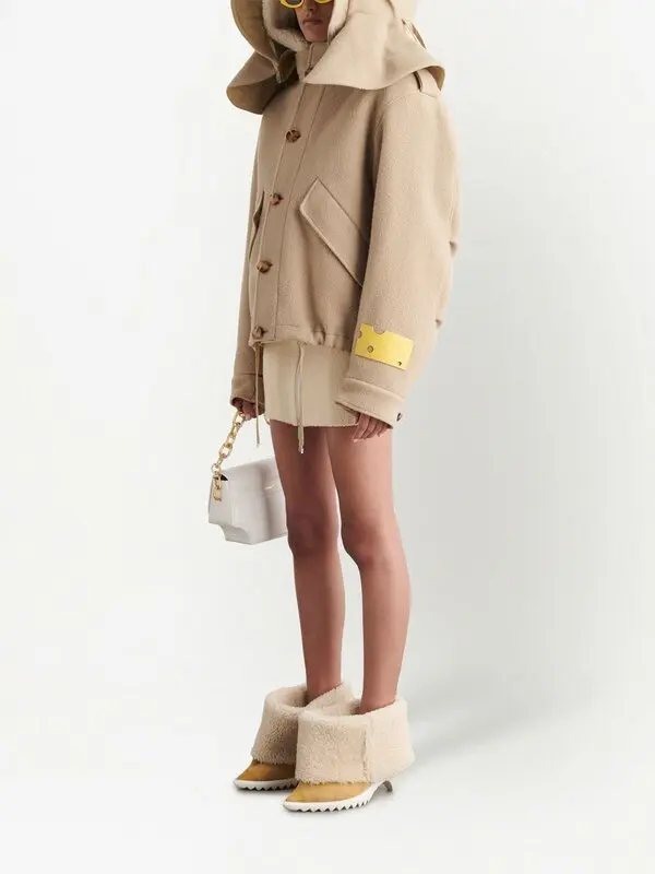 Off-White Hooded Parka Coat - Neutrals