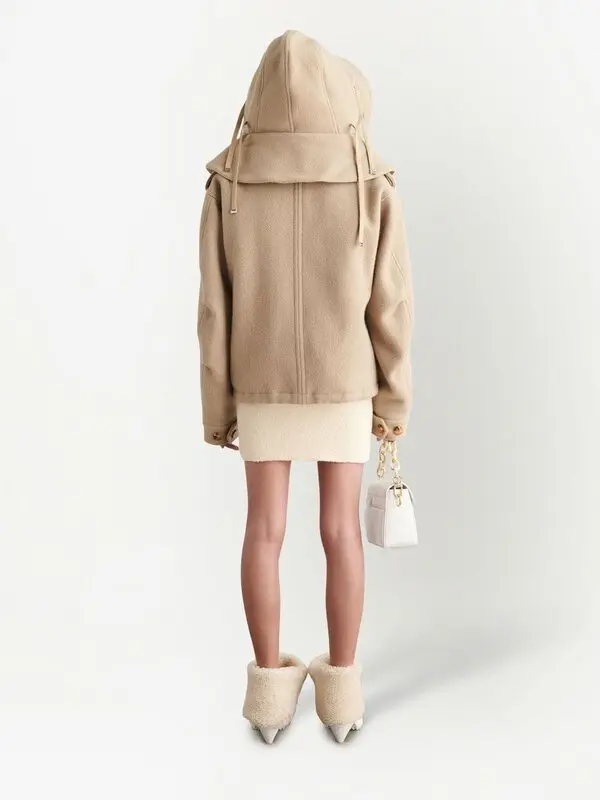 Off-White Hooded Parka Coat - Neutrals