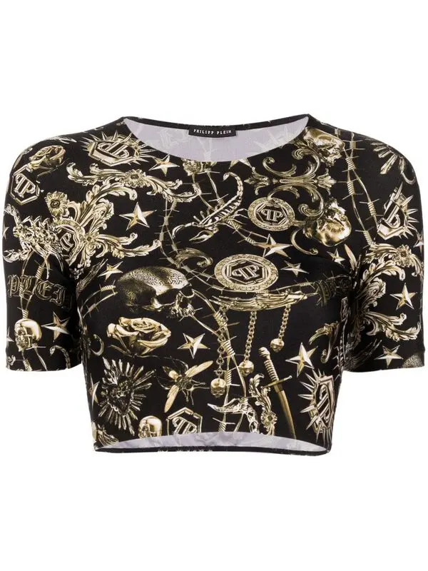 Philipp Plein Graphic-print Cropped T-shirt