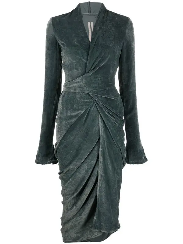 Rick Owens Draped Mid-length Wrap Dress - Green