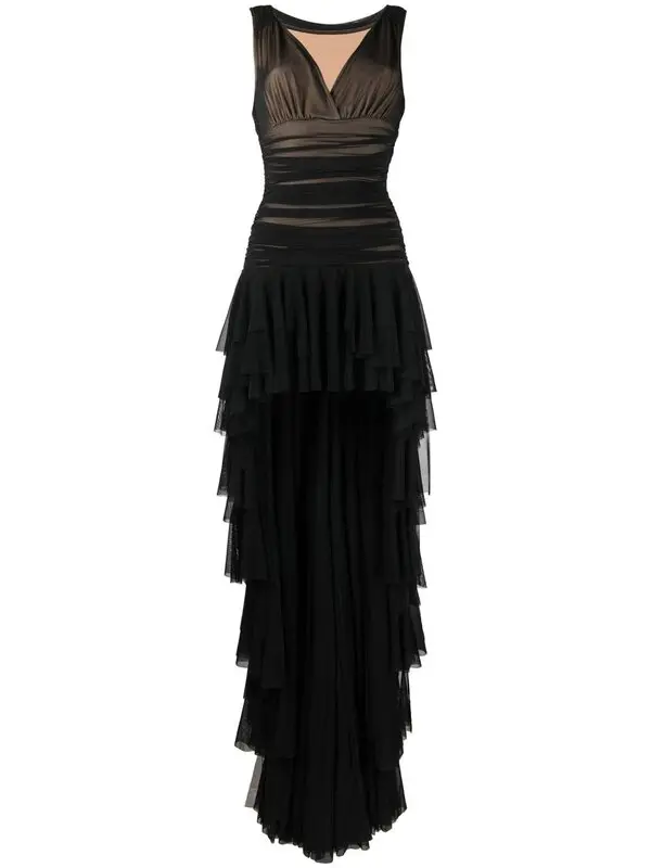 Norma Kamali Tara Shirred High-low Gown