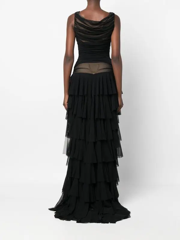 Norma Kamali Tara Shirred High-low Gown