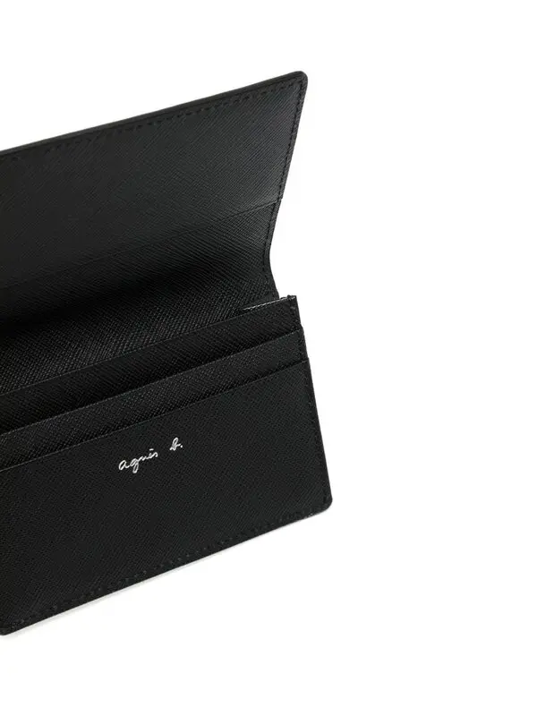 AGNES B. Bi-fold Leather Cardholder - Black