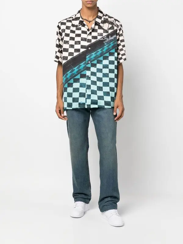 BLUE SKY INN Embroidered-logo Checked Shirt