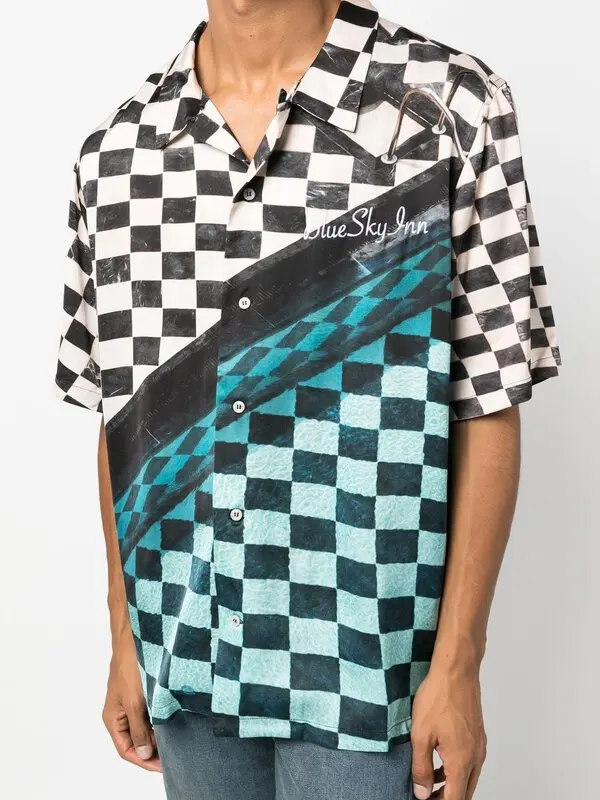 BLUE SKY INN Embroidered-logo Checked Shirt