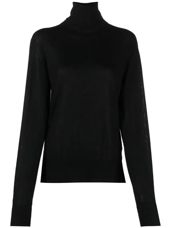 JIL SANDER Roll-neck Long-sleeve Jumper - Black