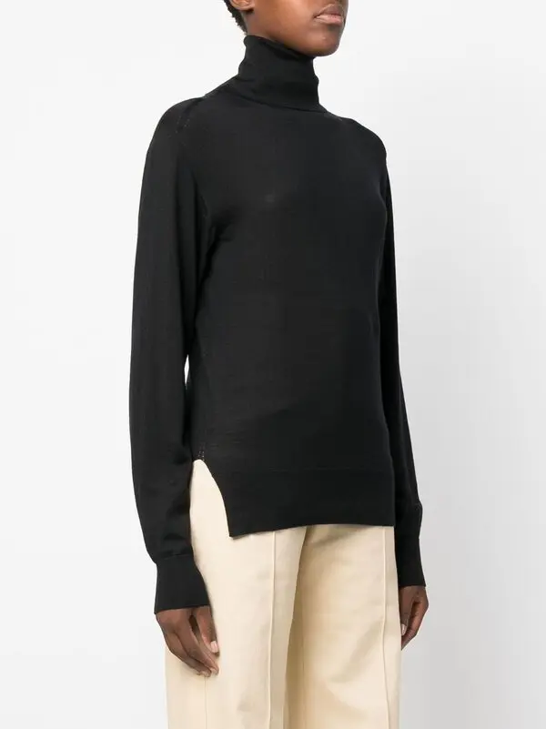 JIL SANDER Roll-neck Long-sleeve Jumper - Black