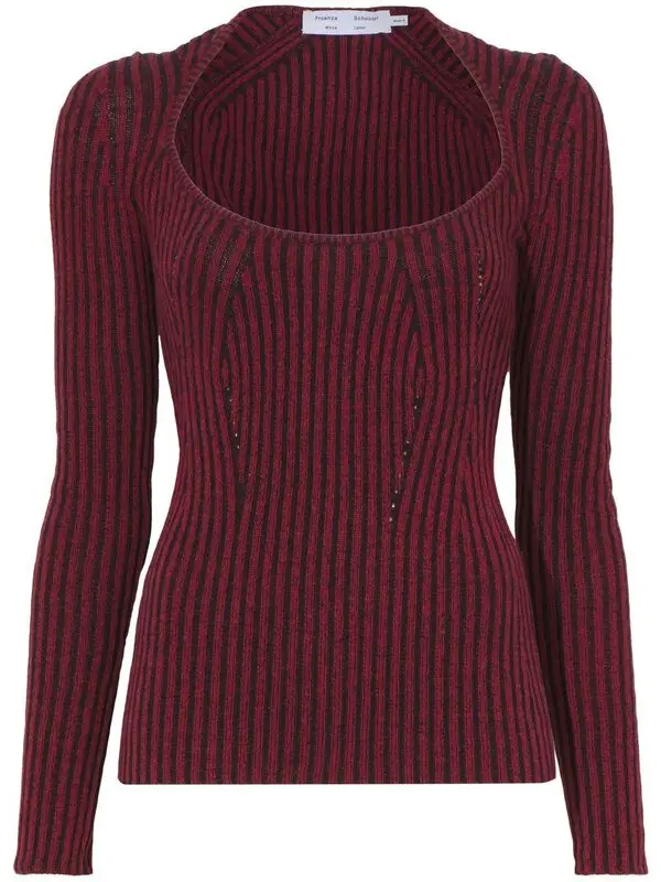 Proenza Schouler White Label Plaited Rib Scoop Neck Jumper - Red