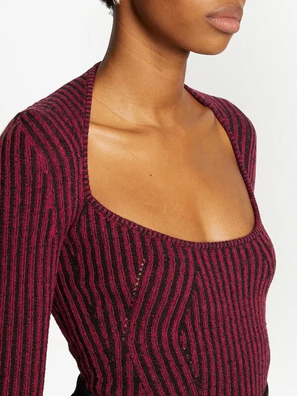Proenza Schouler White Label Plaited Rib Scoop Neck Jumper - Red