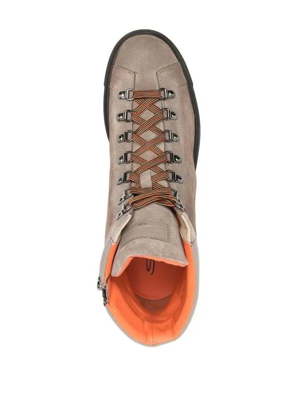Santoni Leather Lace-up Boots