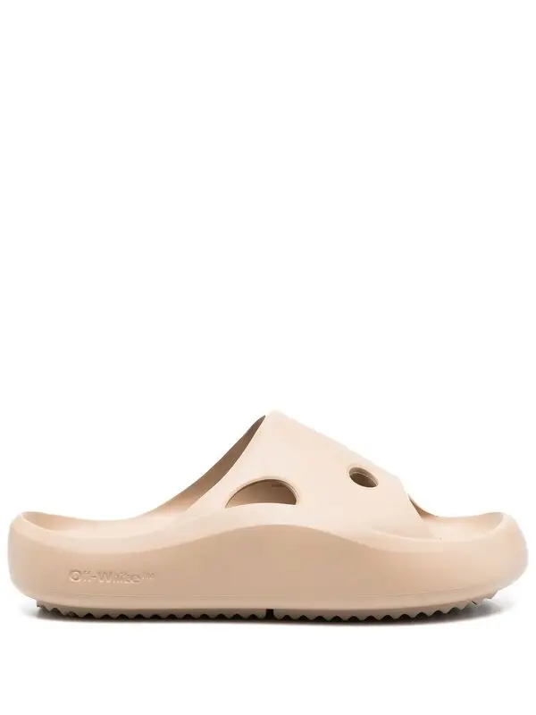Off-White Meteor Rubber Pool Slides - Neutrals