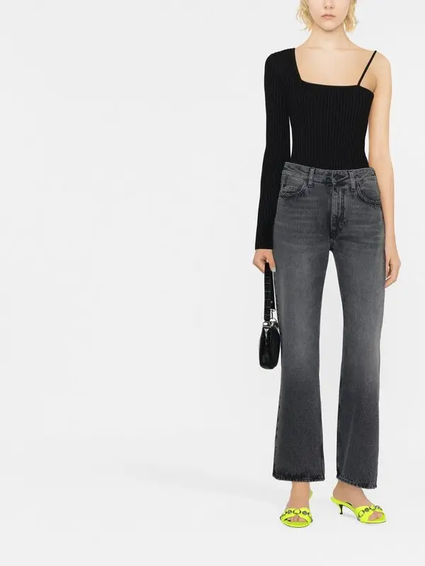 Off-White Logo-patch Straight-leg Jeans - Black
